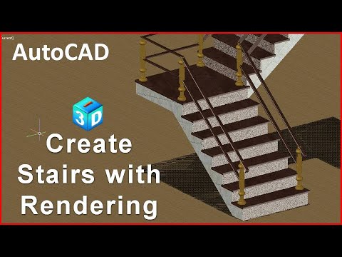 how to create a STAIRS in autoCad || L- stairs||3d stairs drawing ...