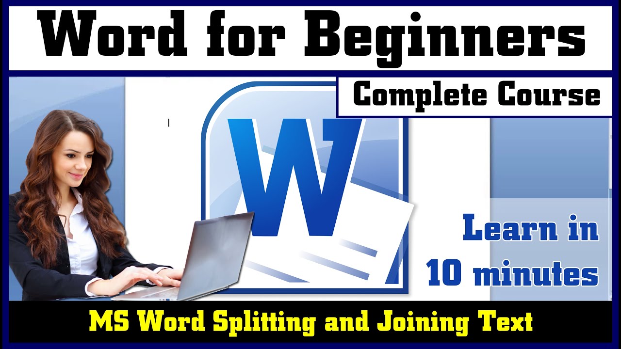 MS Word Splitting and Joining Text | Microsoft Word Complete Course for ...