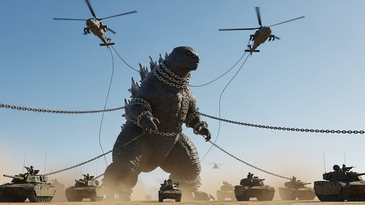GODZILLA vs MILITARY HELICOPTERS 😱 | Atomic Breath & Superpowers ...