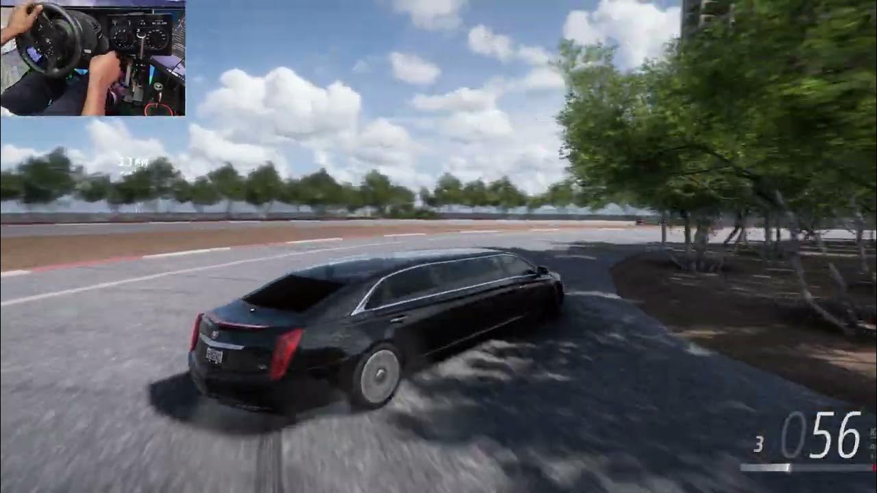 Drifting The Cadillac XTS Limousine In Forza Horizon 5 With Thrustmaster T300rs GT Wheel - YouTube