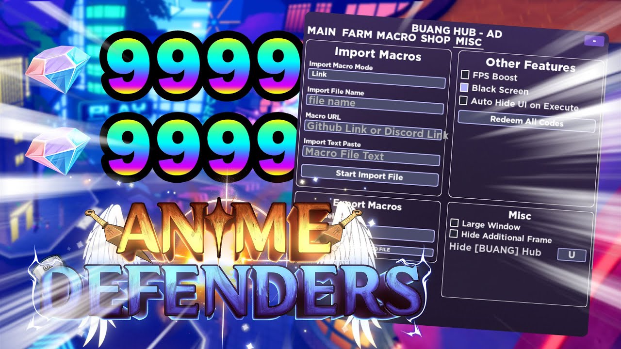 Anime Defenders Script Gui / Macro! (MACRO, AUTOFARM, AUTO SUMMON, AND ...