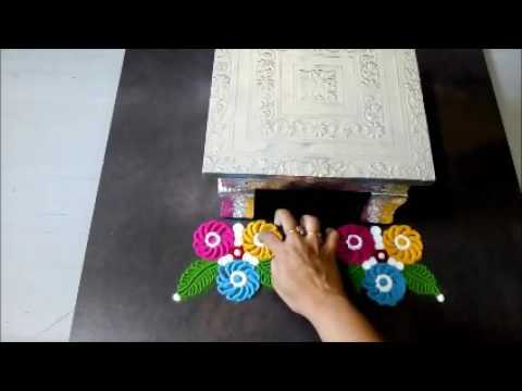 Easy and Simple Puja Rangoli Designs |Diwali Laxmi Puja Rangoli by ...