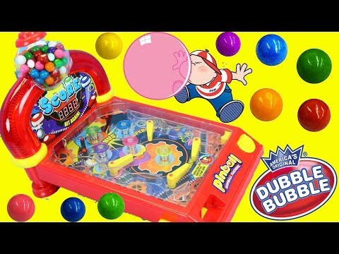 GUMBALL MACHINE Pinball Dubble Bubble Fun Colors Double Prizes & Family ...