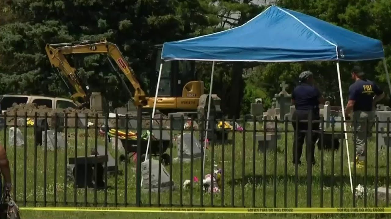 More problems uncovered as digging continues at Detroit cemetery - YouTube