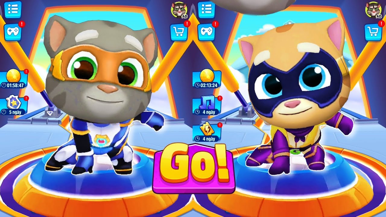Talking Tom Hero Dash Gameplay Part 1. Elite Tom vs Ginger Superstar ...
