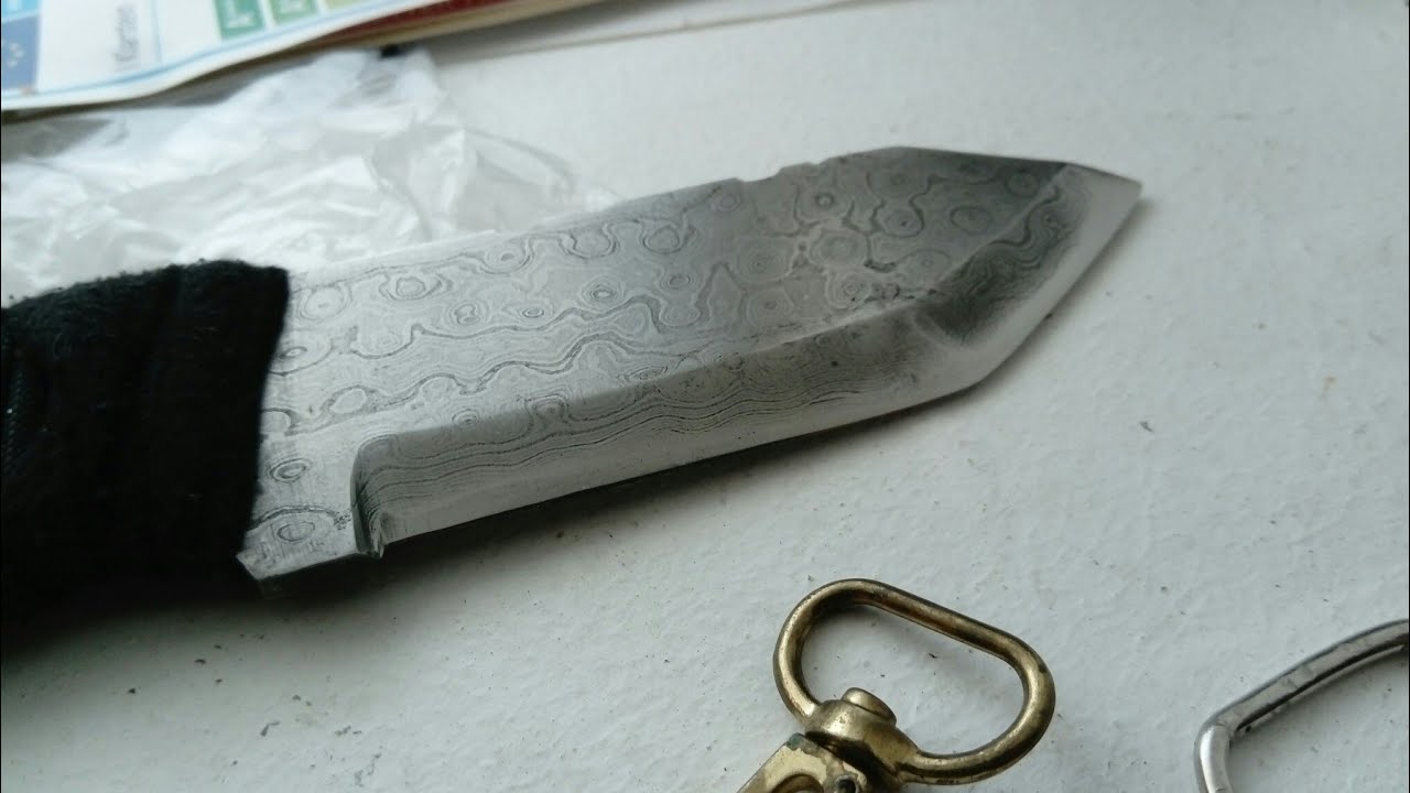 Couteau Damascus MAT acier Forgé 1095/15n20 Japonais Custom Knife - YouTube