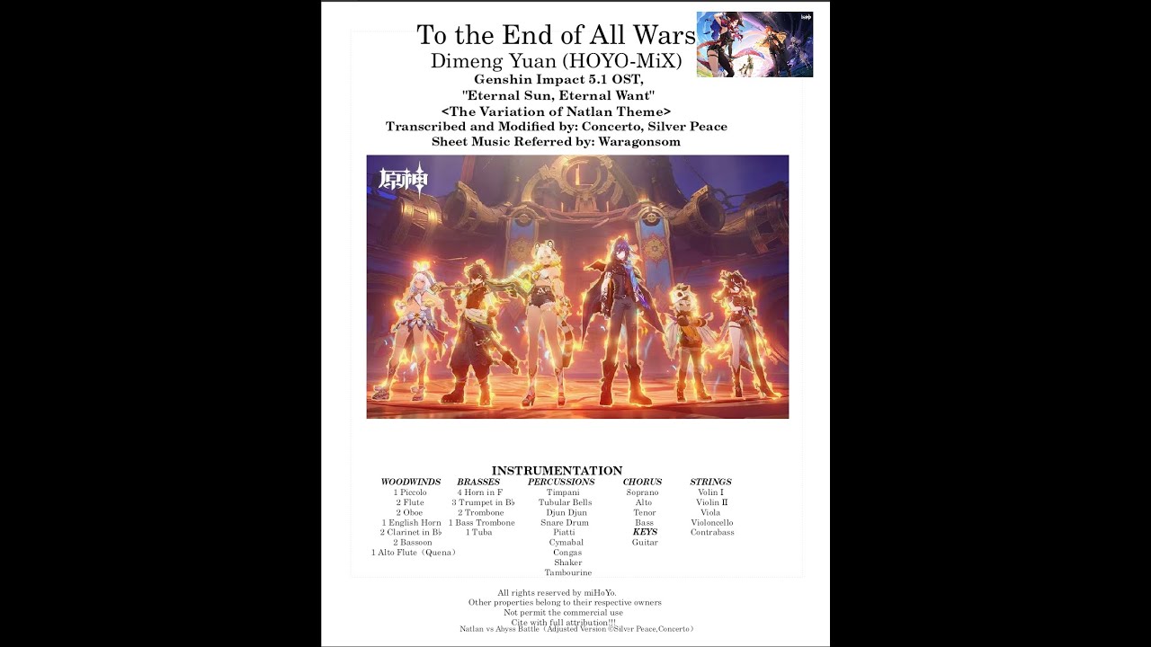 Natlan vs Abyss Battle(Genshin Impact 5.1 ost– HOYO-MiX Full socre ...