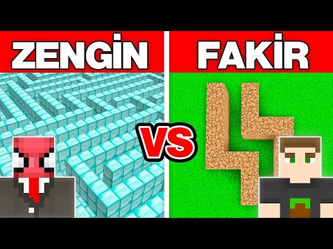 ZENGİN VS FAKİR LABİRENT YAPI KAPIŞMASI - Minecraft