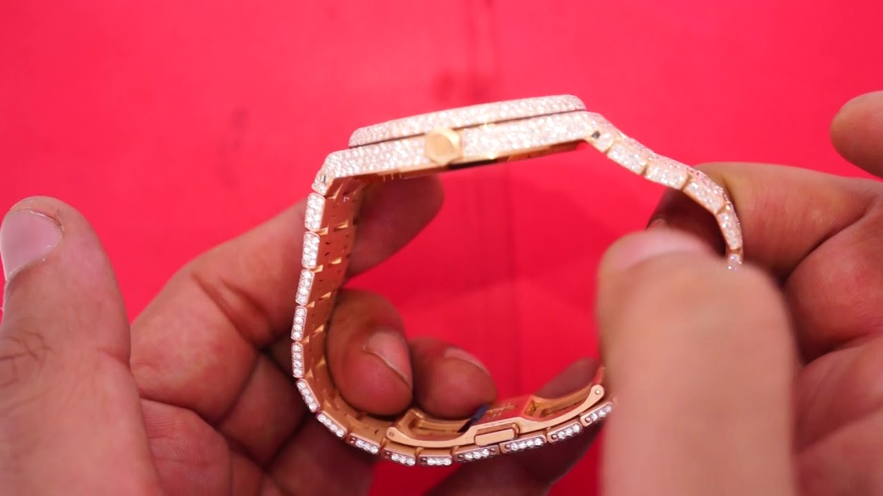Audemars Piguet Pink Gold Watch Flooded With Flower Setting Diamonds 23 ...