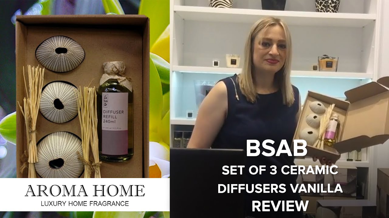 BsaB Set of 3 ceramic diffusers Vanilla Review - YouTube