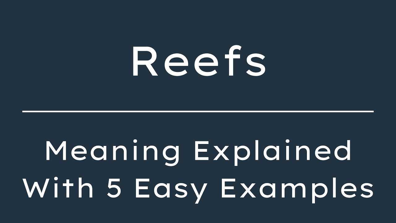 What Does Reefs Mean? Reefs Meaning in English With 5 Example Sentences ...