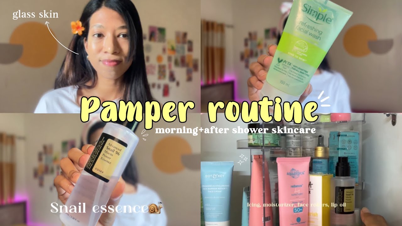Pamper routine🧴🫧my morning skincare + after shower skincare routine🚿 ...