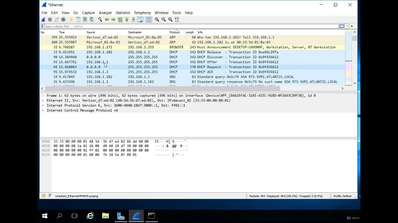 Using Wireshark To Capture Dhcp Traffic Windows Server Aiazure Aiazure Youtube