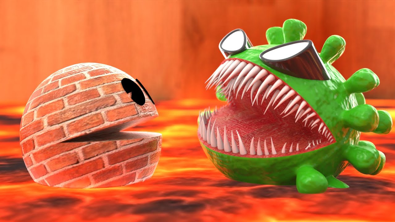 Virus Pacman vs Brick Pac!!! - YouTube