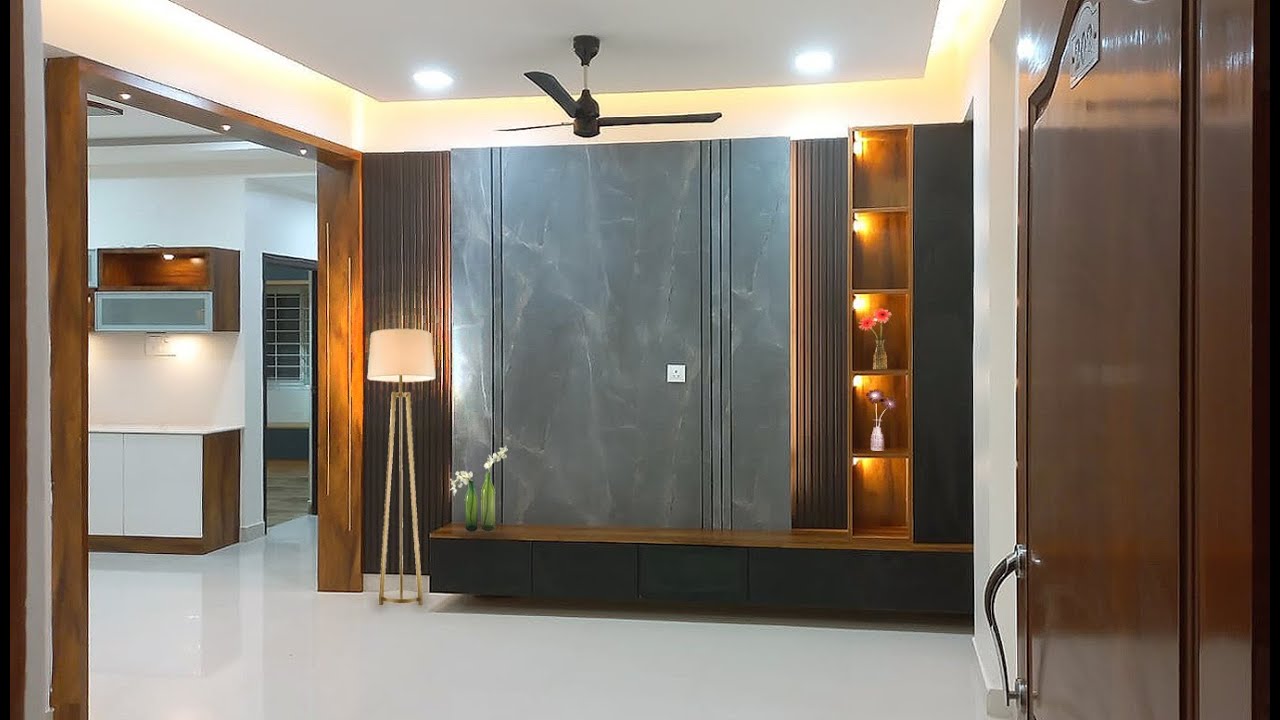 2BHK Flat,Interior,False ceiling ,Modular kitchen,Wardrobe design for ...