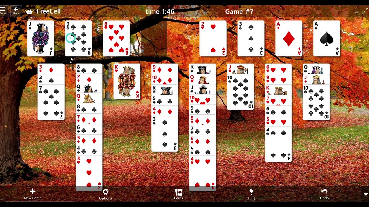 FreeCell Game No 7 SOLVED Microsoft Solitaire - YouTube