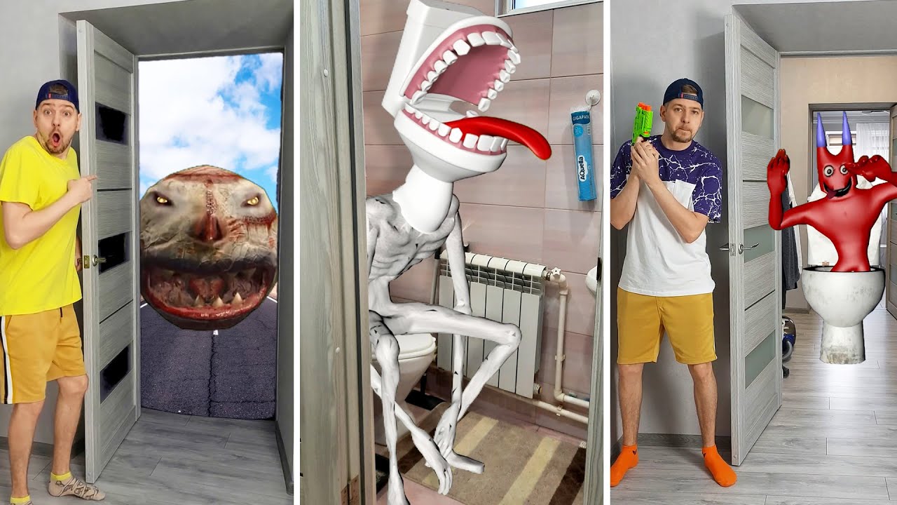 Team Siren Head, Scibidi Toilet, Pac-man, SCP monsters in real life ...