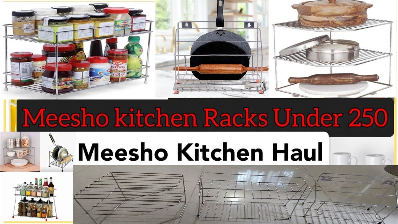 meesho kitchen rack's Under 250 | meshoo kitchen haul - YouTube