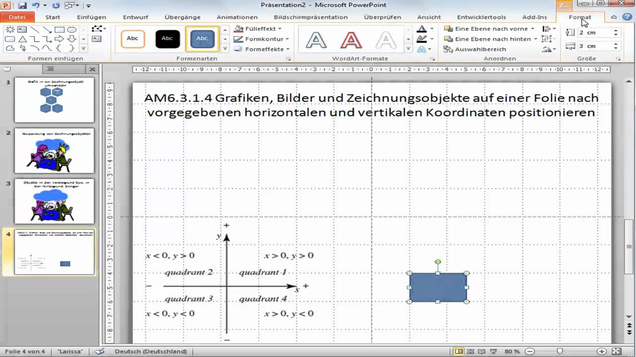 am6314 Das Koordinatensystem in PowerPoint - YouTube