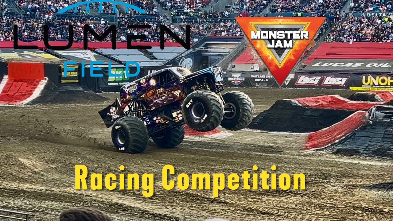 FULL RACING COMPETITION AND INTROS - Monster Jam Seattle, WA 2025 - YouTube