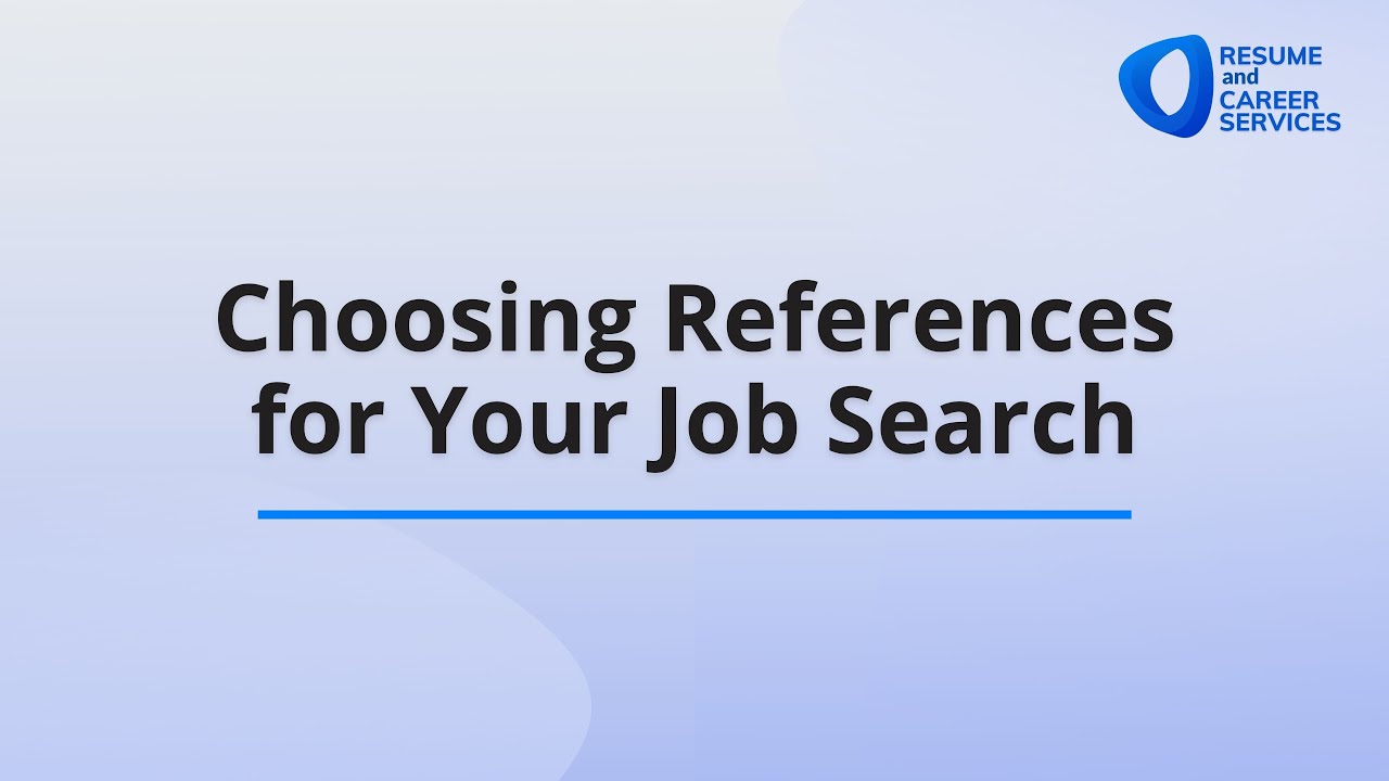 Choosing References for Your Job Search - YouTube