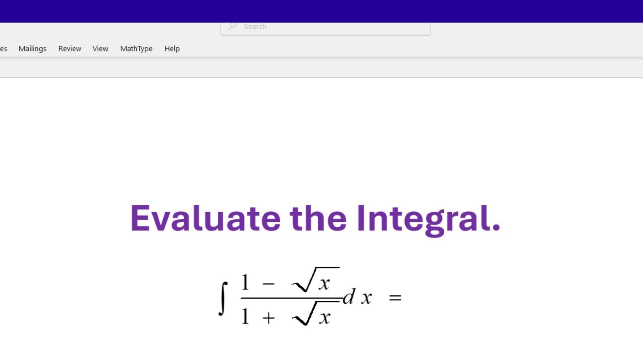 Integral of (1 - sqrt(x))/(1 + sqrt(x)) - YouTube