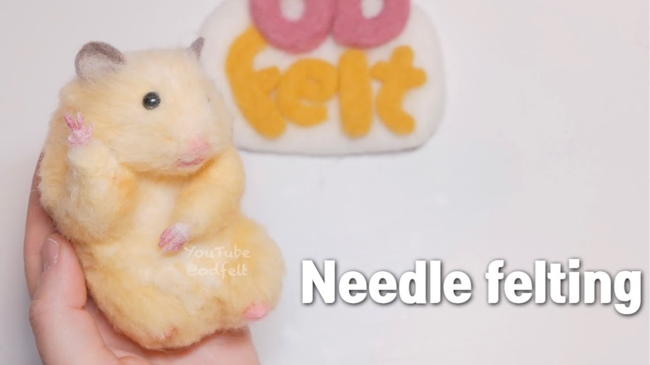브이햄스터 만드는 법 Making Peace Sign hamster meme Needle felting - YouTube