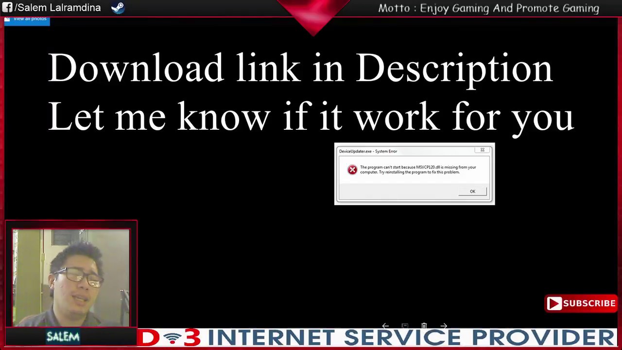 How to Fix Dotnet/Msvcp110/120/100.dll etc2 missing files - YouTube