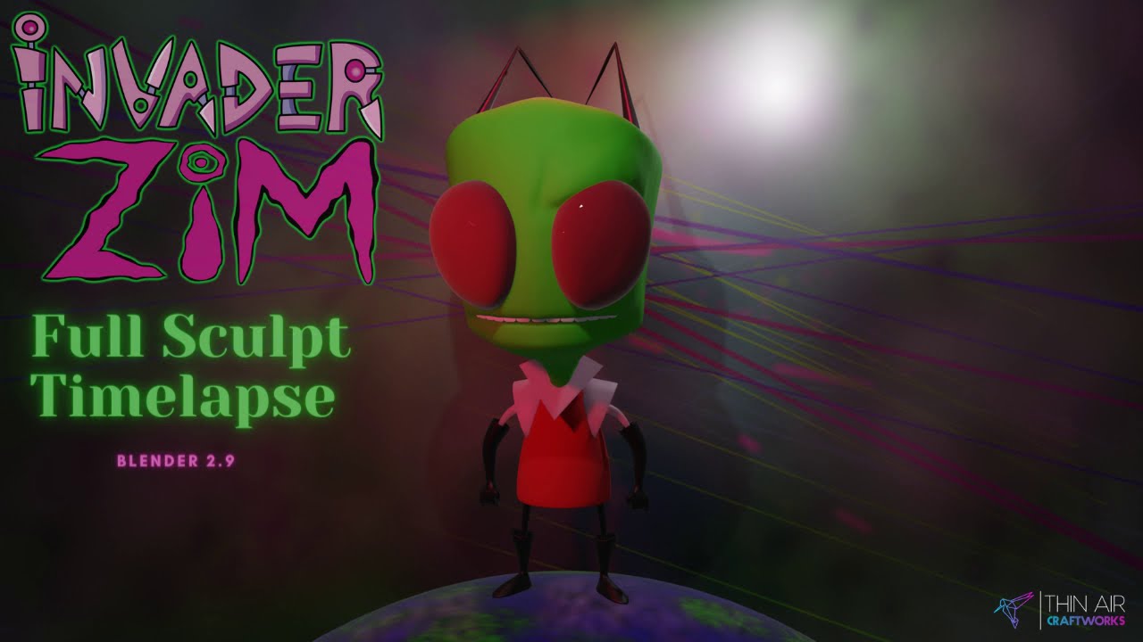 Invader Zim | Full Sculpt Time-Lapse (Blender 2.9) - YouTube