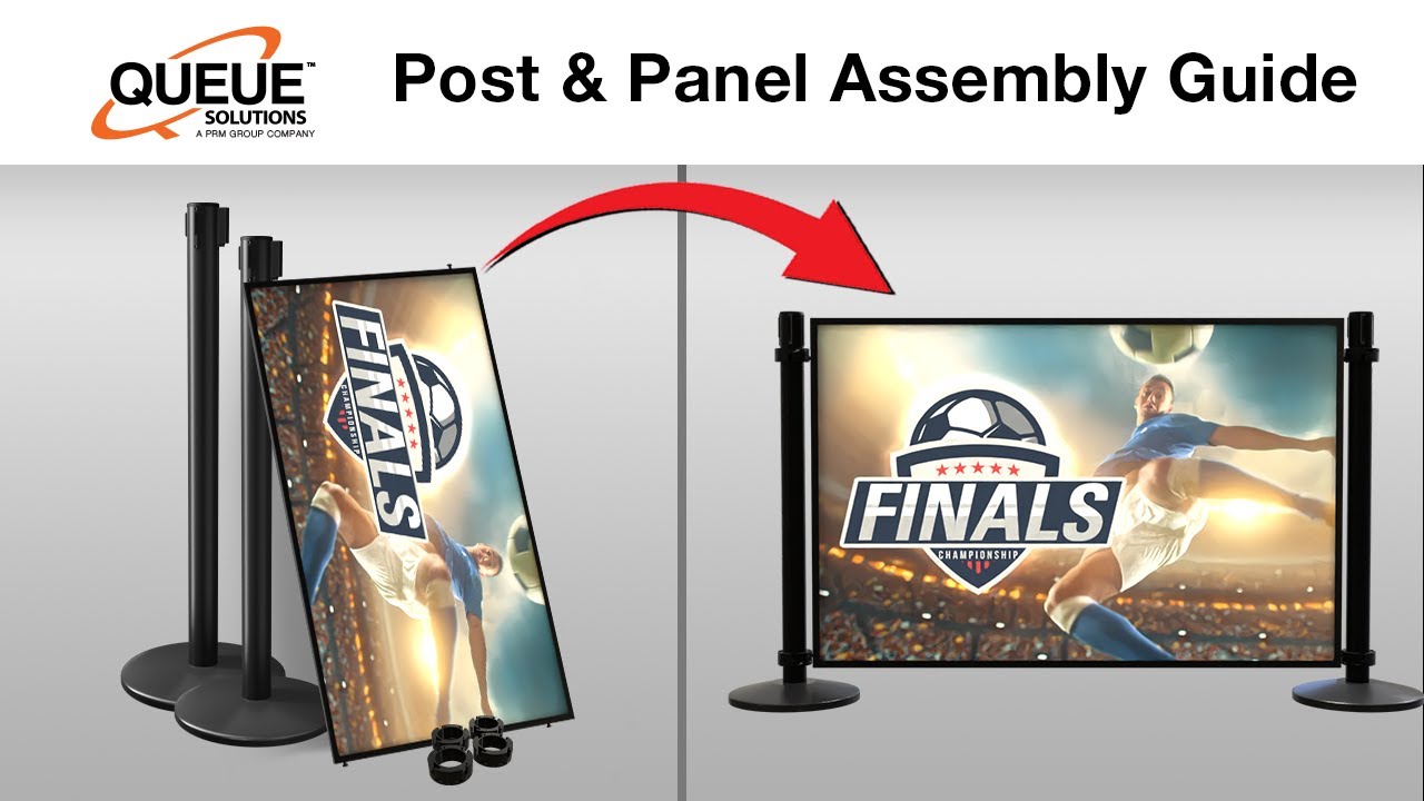 Post and Panel Barricade Assembly Guide | Queue Solutions - YouTube