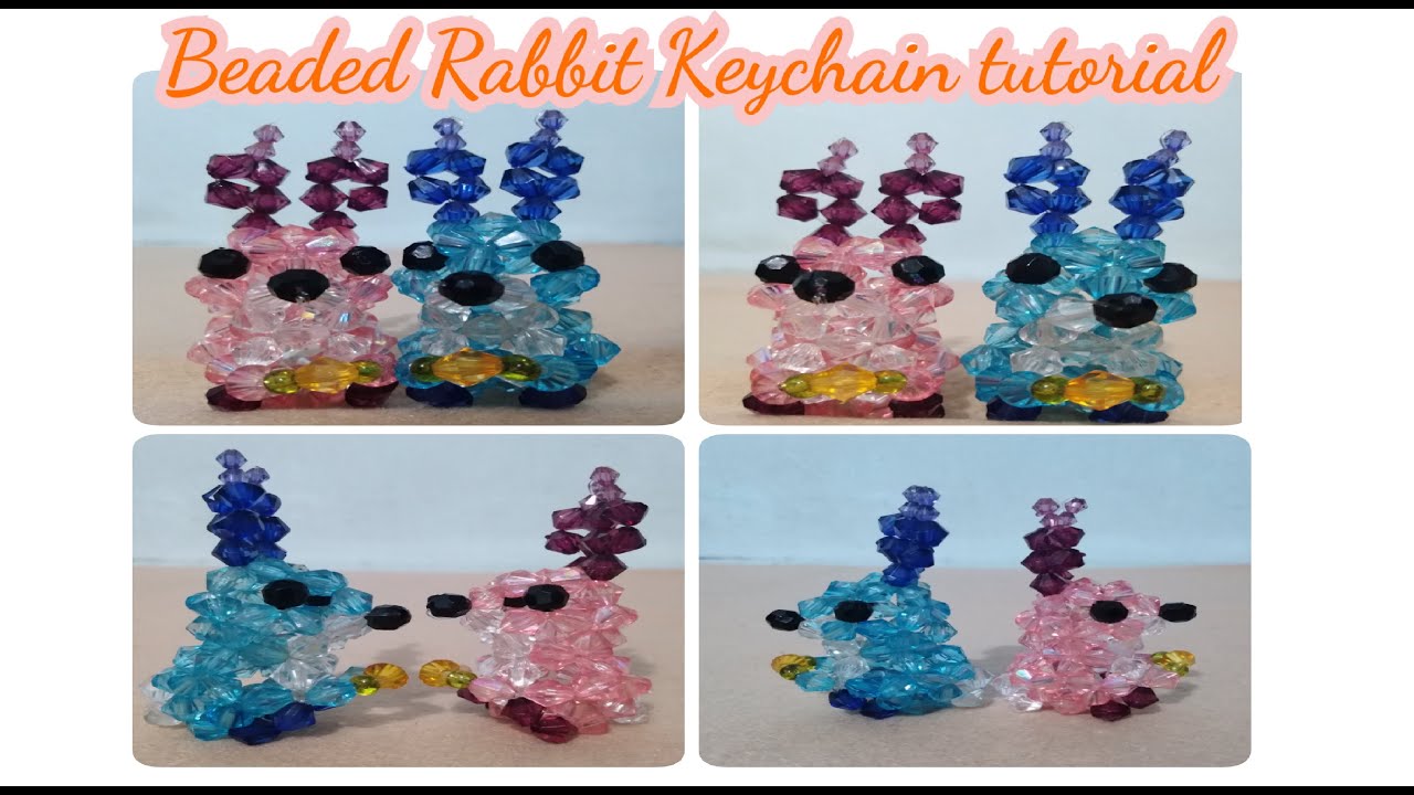 How to make a Beaded Rabbit Keychain - YouTube