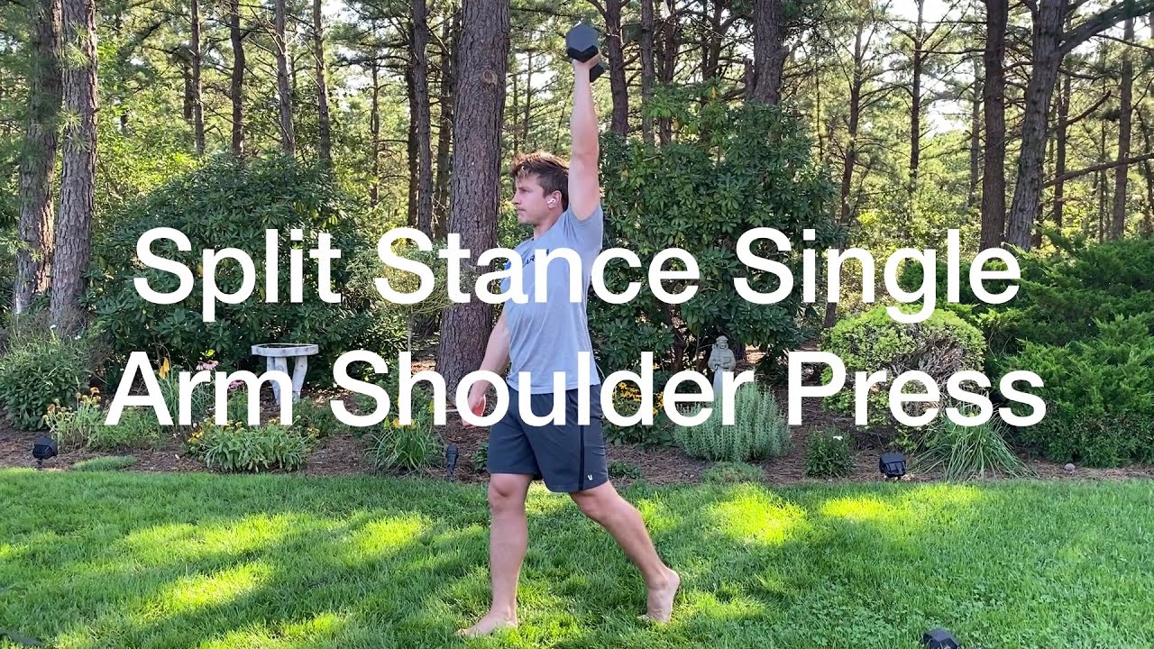 Split Stance Single Arm Shoulder Press - YouTube