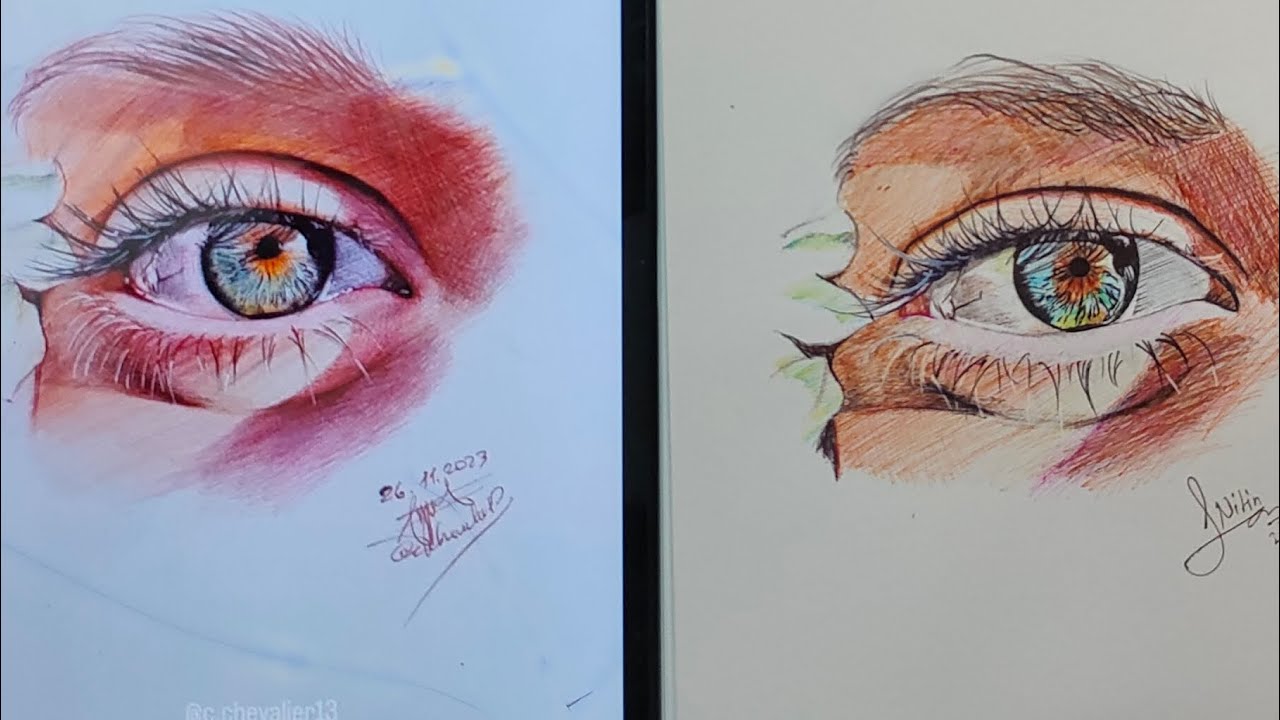 Realistic Eyes Drawing With Pen || How To Draw Realistic Eye With Pen ...
