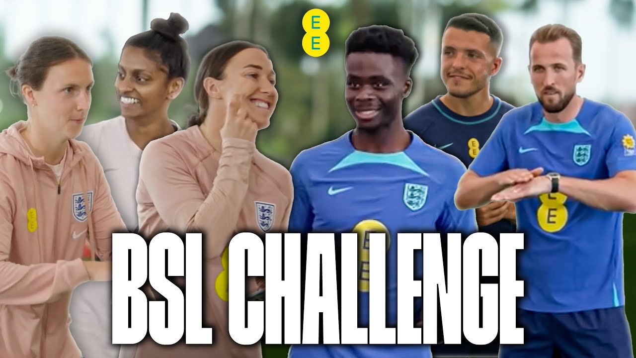 England Players Take On The EE British Sign Language Challenge - YouTube
