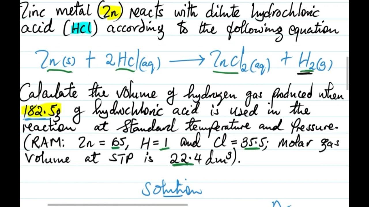 Form 3 Chemistry - stoichiometry - Molar gas volume - YouTube