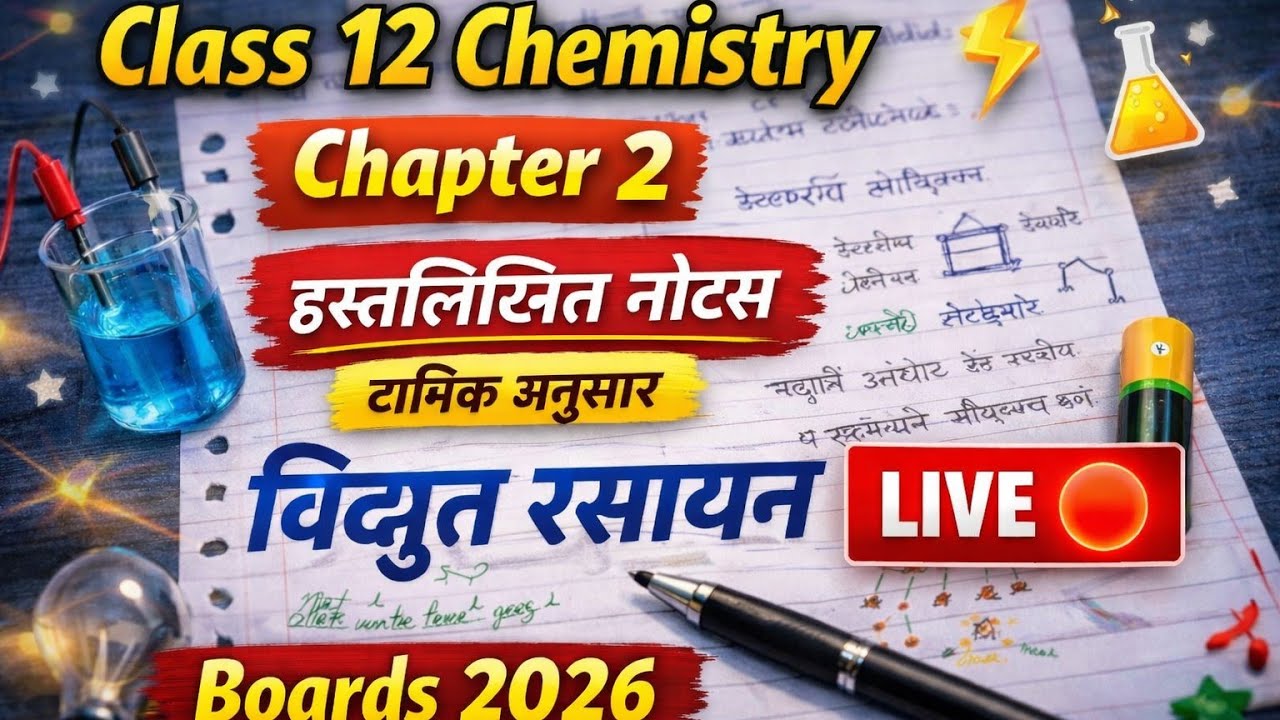 Class 12 Chemistry Chapter 2 विद्युत रसायन Handwritten Notes | Topic ...