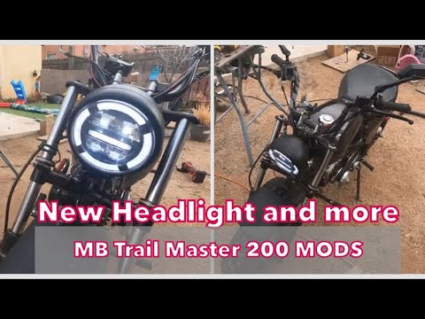 MB 200 Trail Master LED Headlight, Chain Tensioner and Night Time Test ...