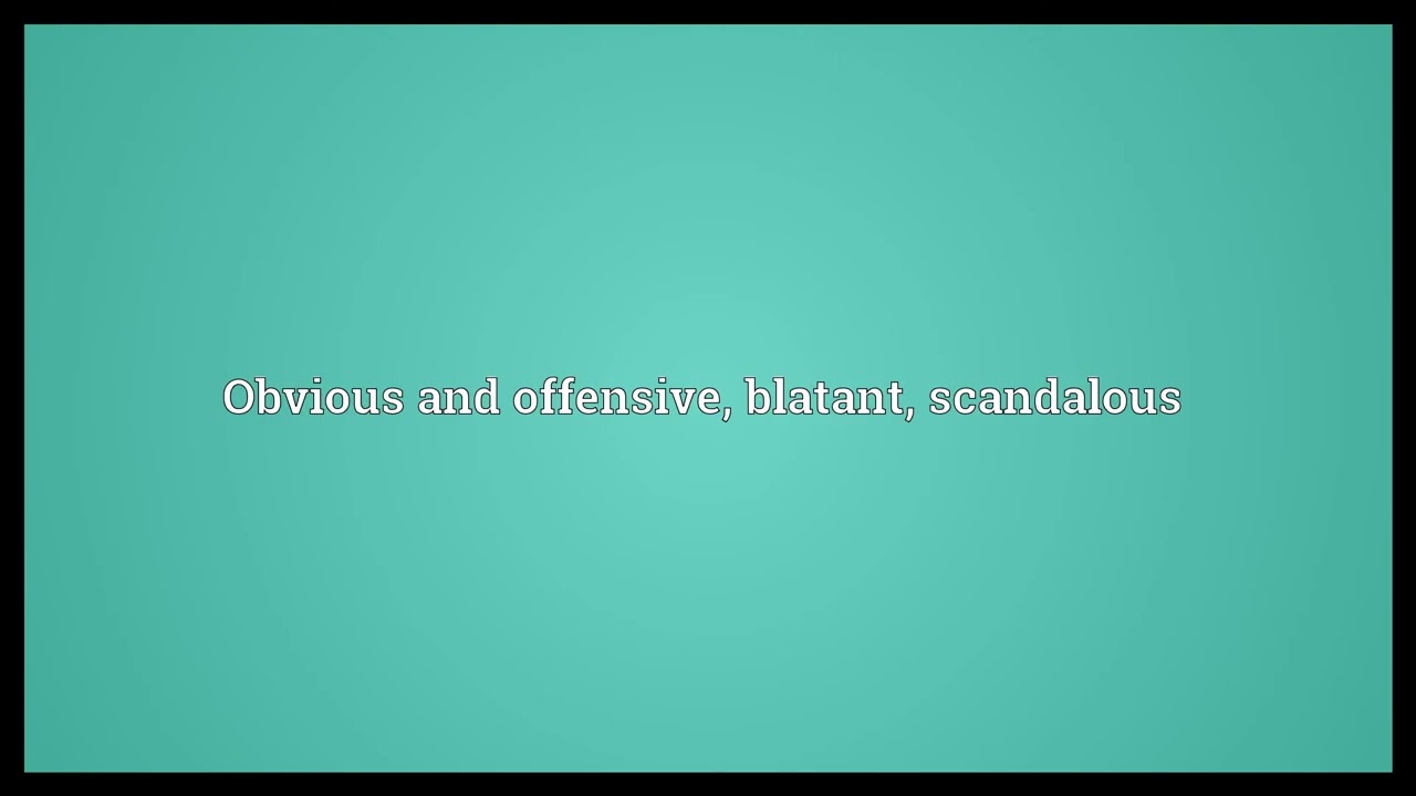 Flagrant Meaning - YouTube