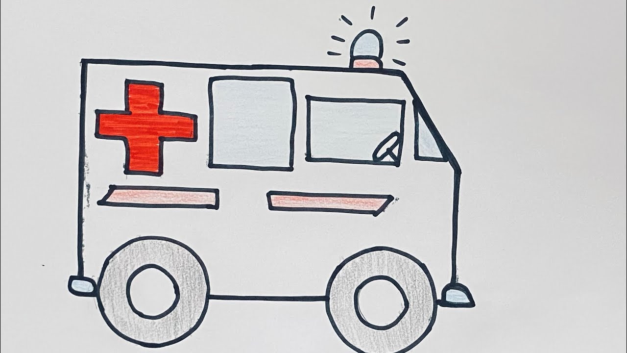 How to draw an ambulance - easy drawings for children - drawing and ...