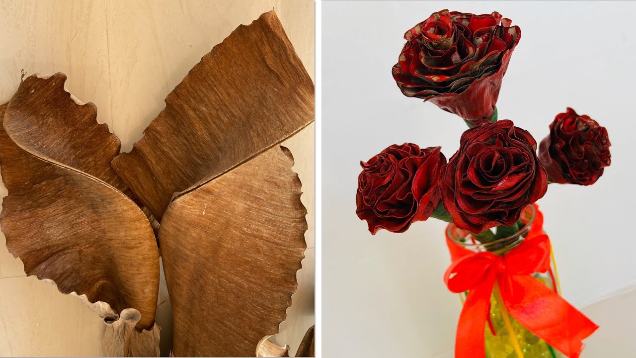 Flowers From Dry Banana Leaves Craft With Dry Banana Leaves DIY flowers-from-dry-banana-leaves-craft-with-dry-banana-leaves-diy