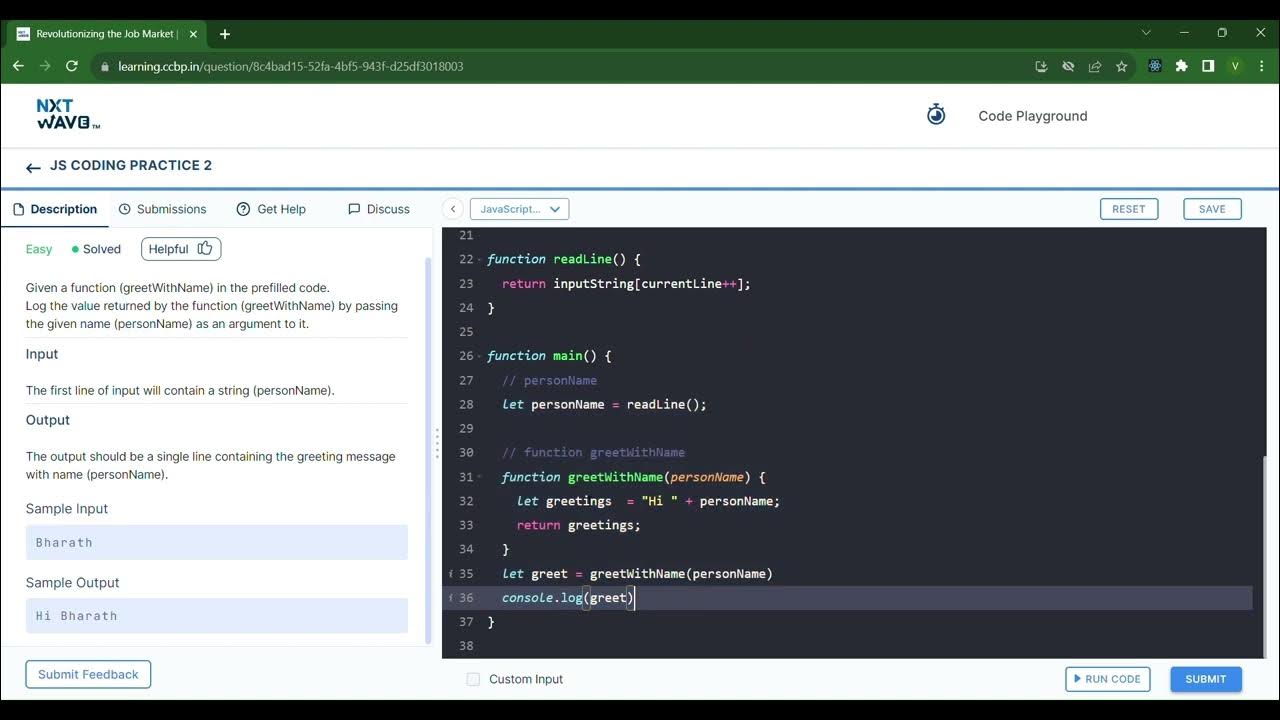 Js Coding Practice 2 Arrays And Objects Nxtwave Ccbp 4o Youtube