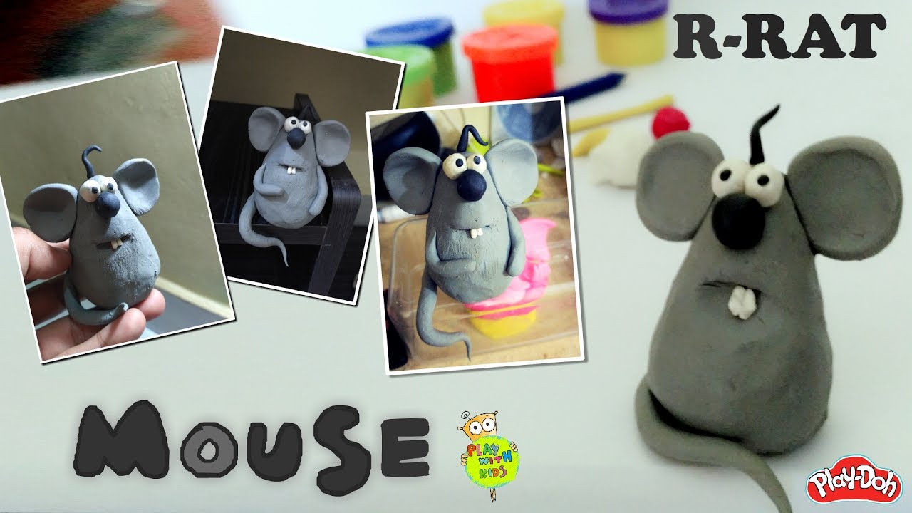 How to Make Play Doh Mouse | Rat polymer Clay Sculpture, kids tutorial ...