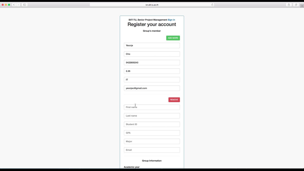 Register in SIIT-Senior Project Management System - YouTube
