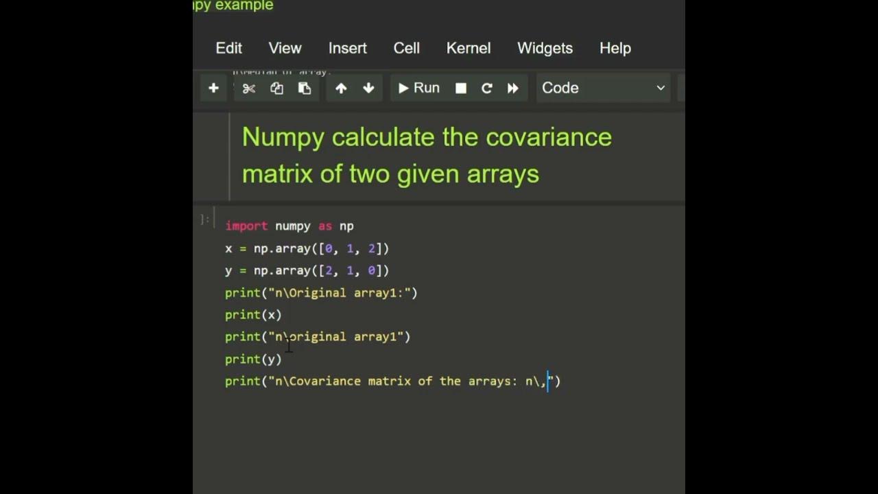 Python Numpy Compute The Covariance Matrix Of Two Given Array Youtube