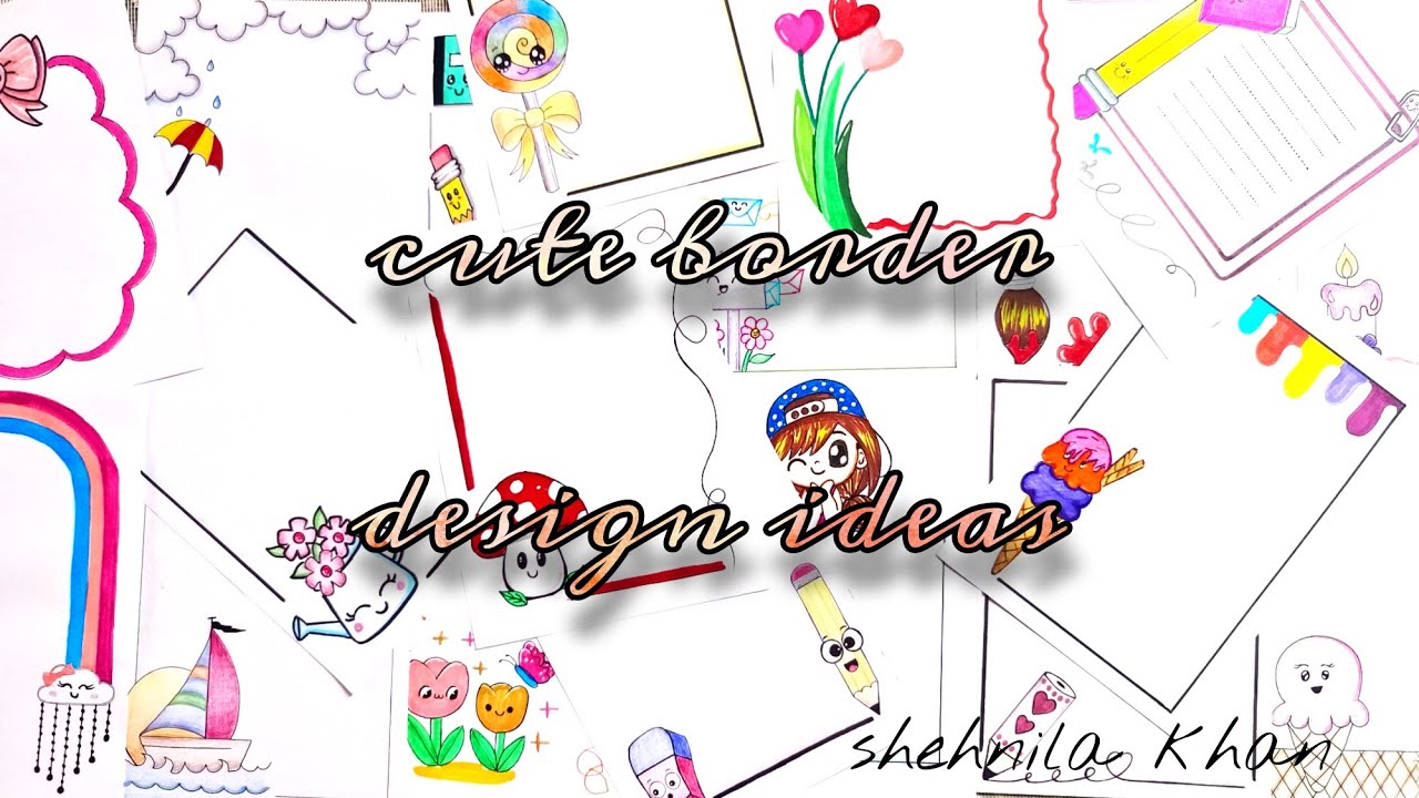 20 CUTE BORDER DESIGNS/PROJECT WORK DESIGNS/A4 SHEET/FILE/FRONT PAGE ...