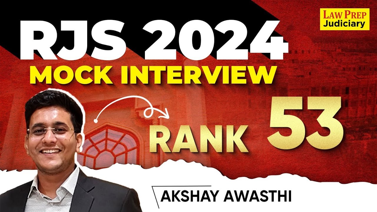 RJS 2024 Mock Interview | Akshay Awasthi | Rank - 53 | RJS Result 2024 | Full Mock Interview ...