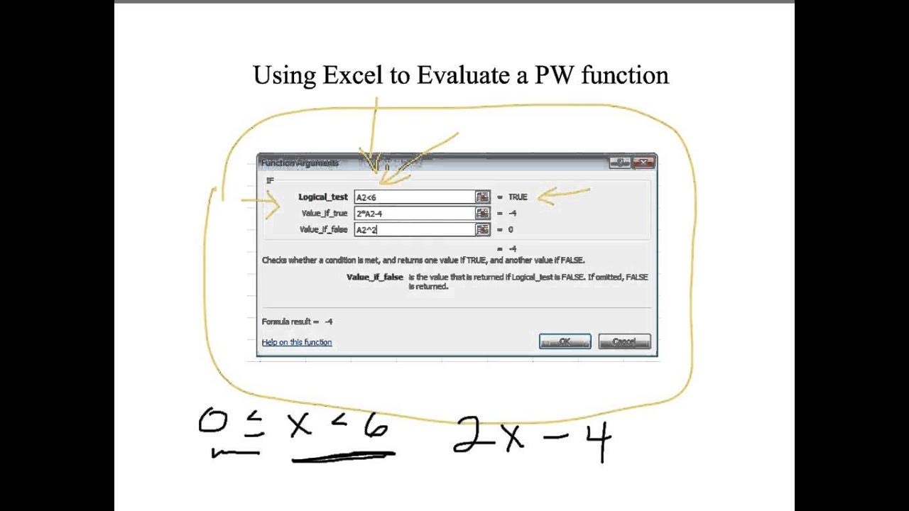 Piecewise Functions with Excel - YouTube