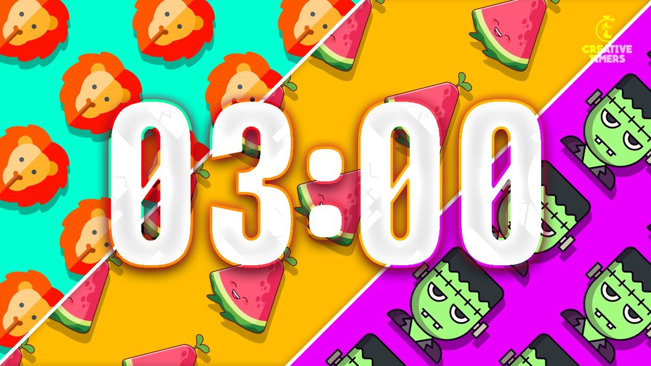 3 MINUTE Timer - ICONS and FIGURES 😵‍💫 Classroom Countdown With Music ...