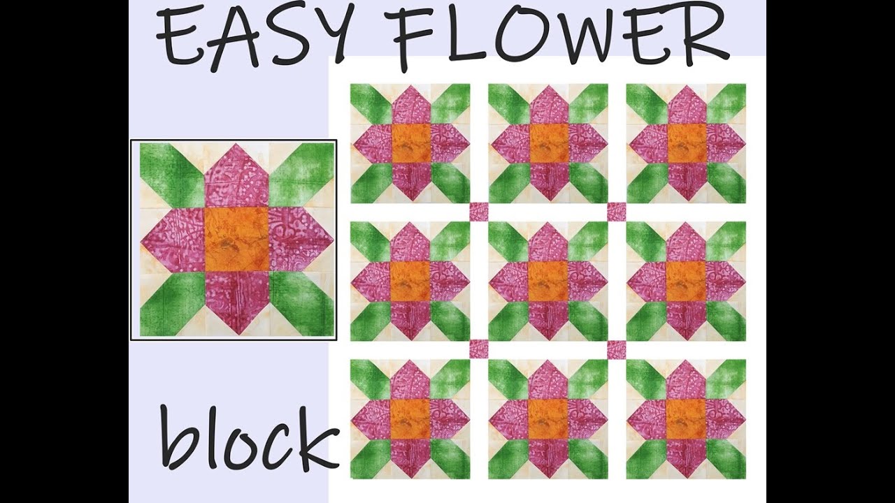 Easy Flower Block - YouTube