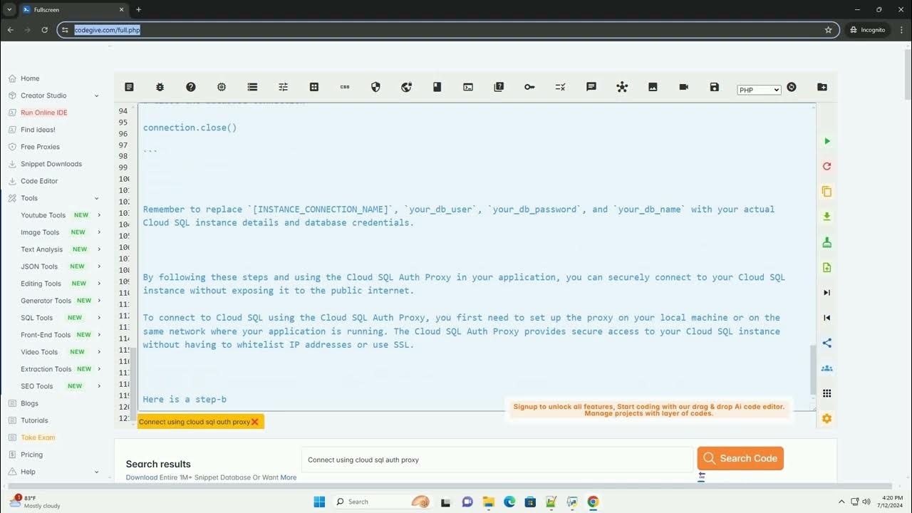 Connect using cloud sql auth proxy - YouTube